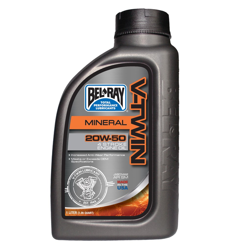 BELRAY V-TWIN MINERAL ENGINE OIL 20W-50 1 LITRE (12 TO A BOX ...
