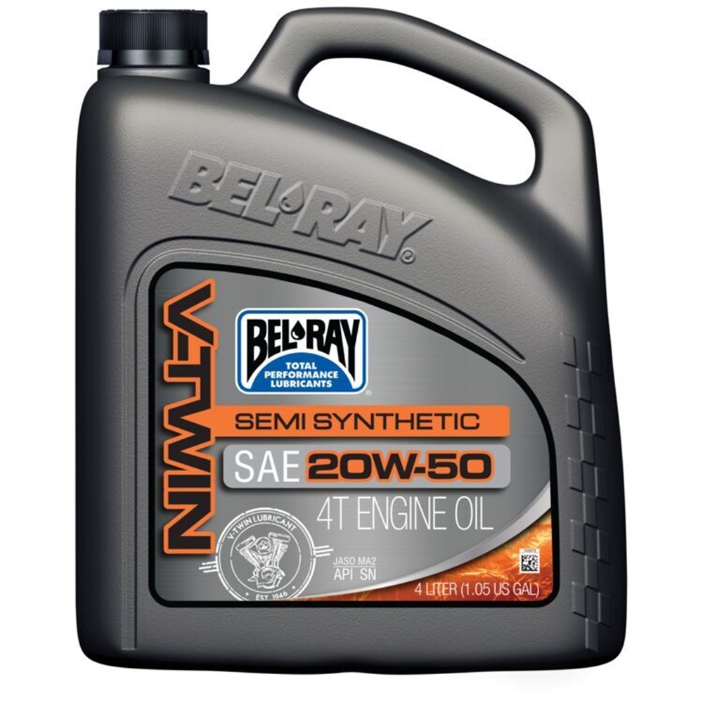 BELRAY V-TWIN SEMI-SYNTHETIC ENGINE OIL 20W-50 4 LITRE (4 TO A BOX ...