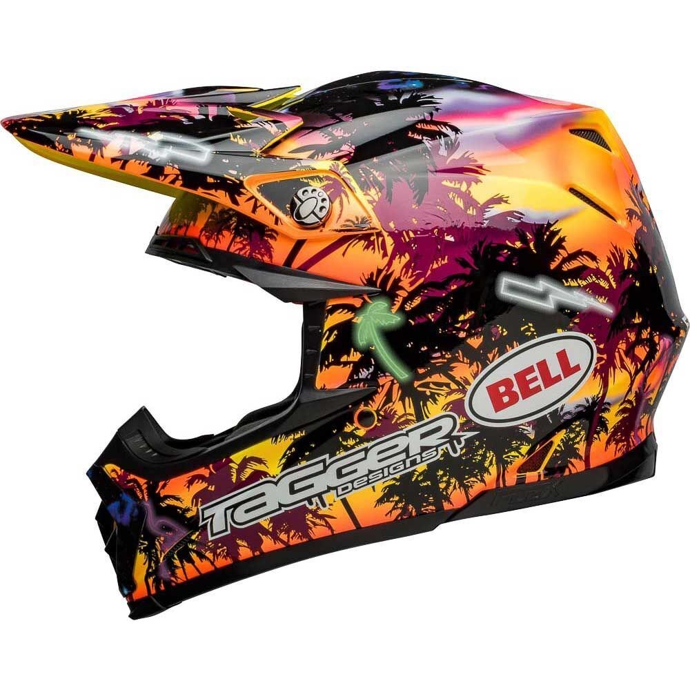 BELL MOTO-9S FLEX TAGGER TROPICAL FEVER - YELLOW/ORANGE - MX - Cassons ...