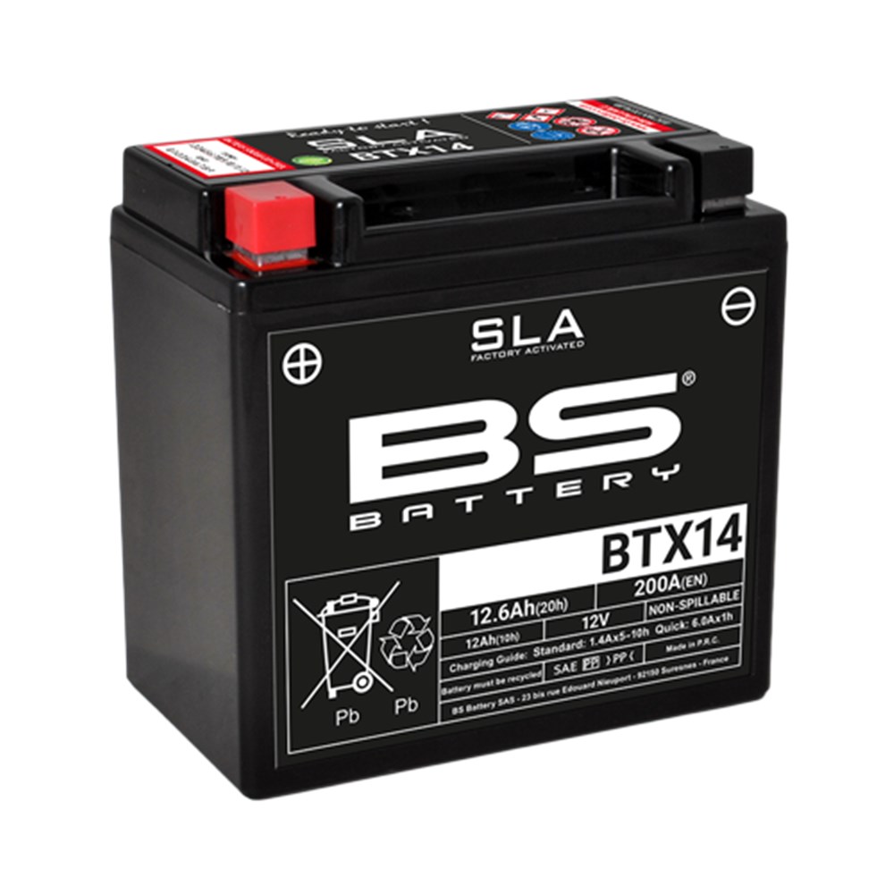 BS BATTERY SLA - BTX14L (FA) - [CTN 4] (UN2800/CLASS 8) - Battery ...