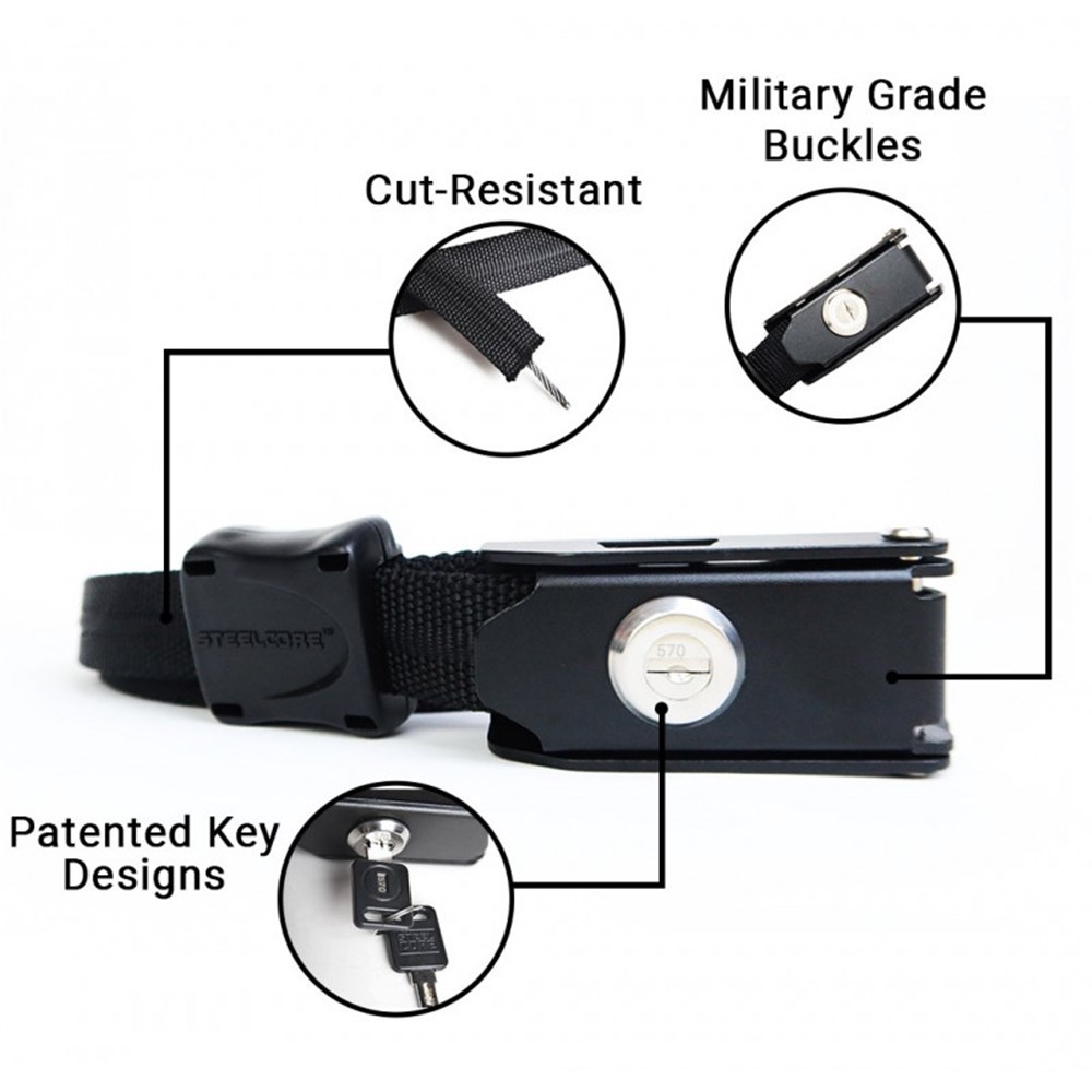 STEELCORE SECURITY LOAD STRAP BLACK SINGLE 6 FT/1.8M - Cassons - Cassons