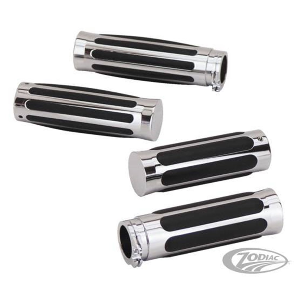ZODIAC STREAMLINER RAIL GRIPS CHROME SUIT 1INCH H/BARS - Road - Grips ...